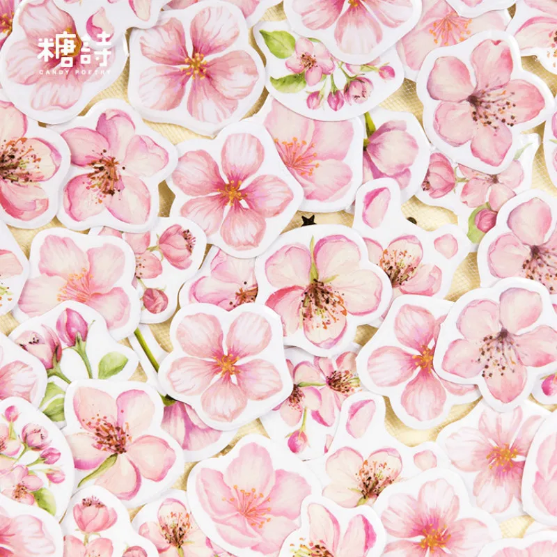 100 unids/lote Kawaii pegatinas creativas Sakura decorativas pegatinas ...