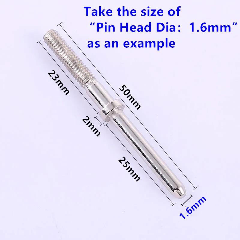 10/50/100pcs Diy Test Spring Positioning Pin 50mm Round Head ...