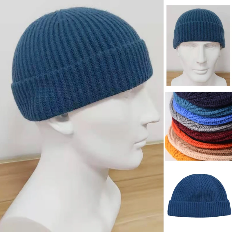 Winter Hats For Men Skullies Solid Color Yuppie Men's Hat Skullcaps ...
