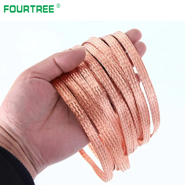 10Meters Pure Copper Tinned Bare Ground Braid Lead Wire Metal Sheath ...