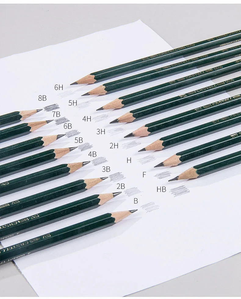 CRAYON GRAPHITE,8B--stylo de croquis professionnel, 16 dureté H à 8B, 1 ...