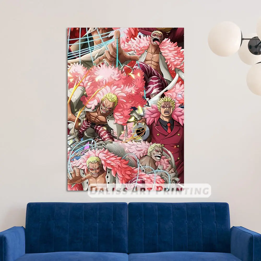Doflamingo Canvas Poster Framed | One piece Merchandise | Up to 80% Off ...