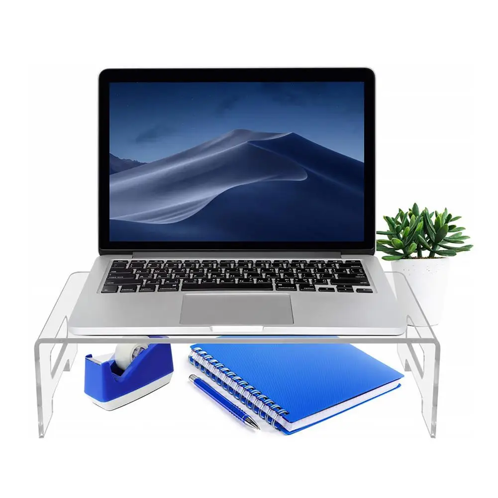 아크릴 모니터 스탠드 내구성 강한 투명 노트북 및 스크린 라이저 케이크 주얼리 아트 디스플레이 캐비닛 손 사무실 인형 장식 디스플레이 스탠드수납 홀더 And 랙