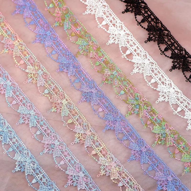 5Yard-Lot-3-5CM-Wide-Colorful-Bow-Chain-Lace-Trim-Embroidery-Ribbon-DIY ...