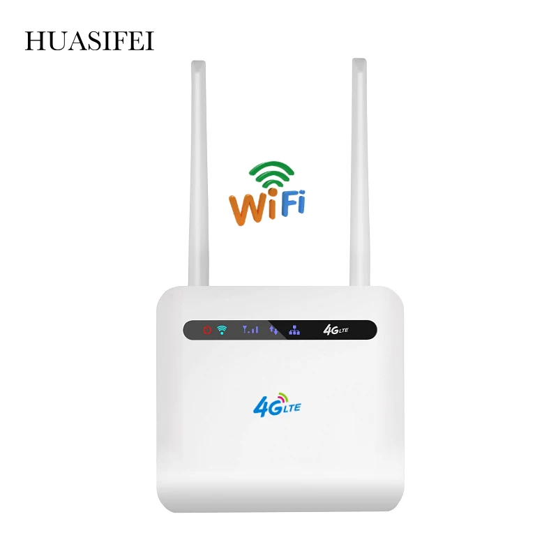 HUASIFEI 라우터 4g Sim 카드 300Mbps 무선 CPE 3G/4G LTE 모뎀 실내 가정용 2020 용 Sim 카드 ...