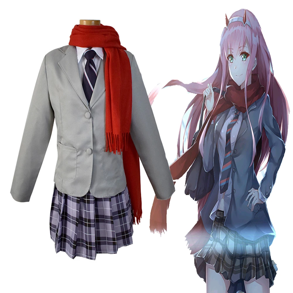 Animie 02 Zero Two Cosplay Costume DARLING In The FRANXX Lead Role ...