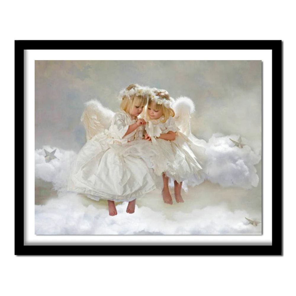 LI LOYE Diamond Two angels DIY Diamond Painting Full Round Diamond ...