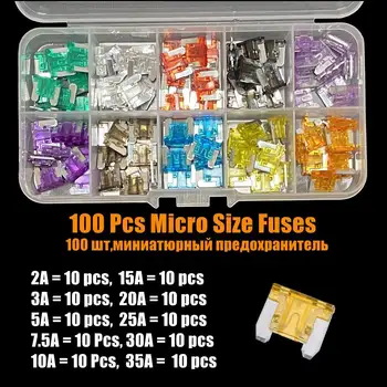 100/50 Pcs Mini Car Fuses Automotive Blade Type Micro Fuse Assortment ...