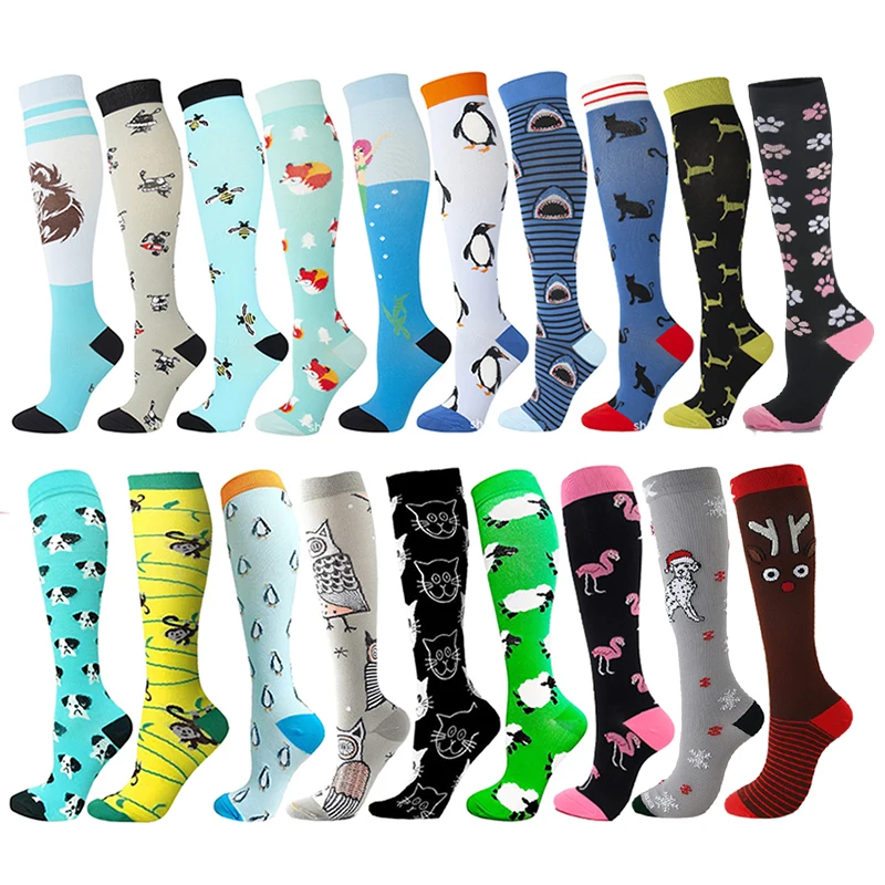 HYSAIXIA-Compression-Socks-Funny-Pattern-animals-Sheep-Monkey-Music-Cat ...