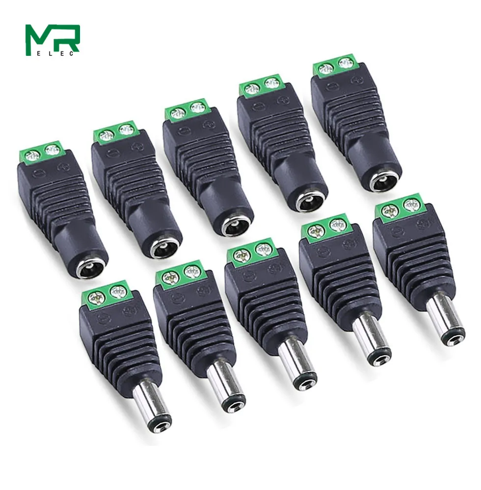 10pcs /5 sets green Male + Female 12V 2.1x5.5MM DC Power Jack Plug ...