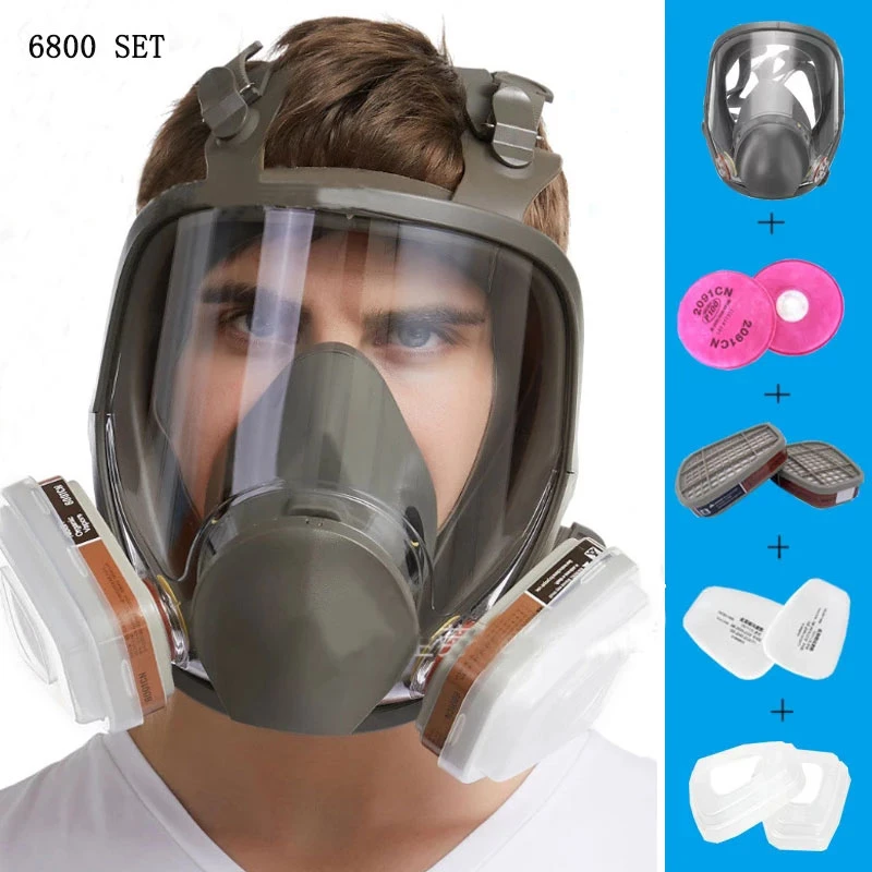 6800 Anti-dust Full Face Respirator Gas Mask Industrial Painting ...