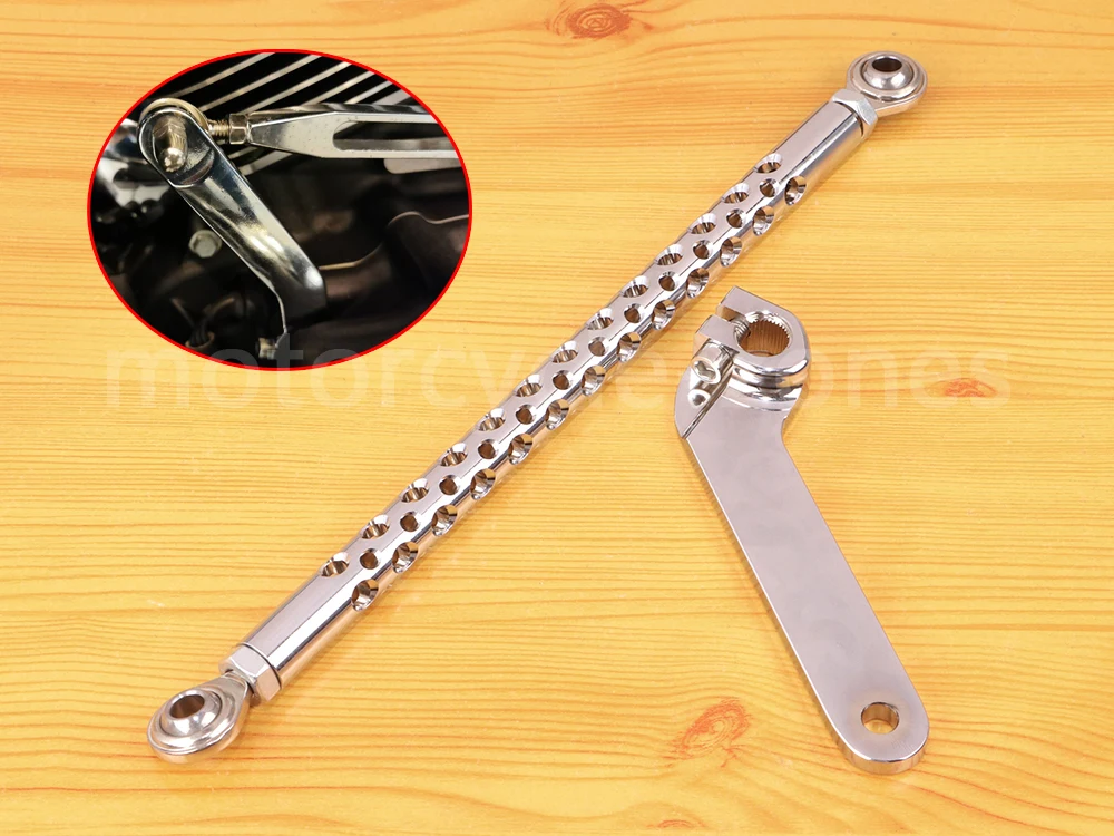 Motorcycle Adjustable Inner Shift Arm Rod Lever + Round Shift Linkage ...