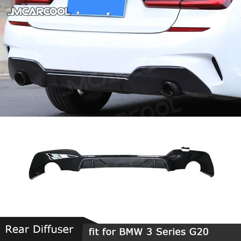 3 Series Pp Black Rear Bumper Lip Diffuser For Bmw G20 G28 M Sport 2019 ...