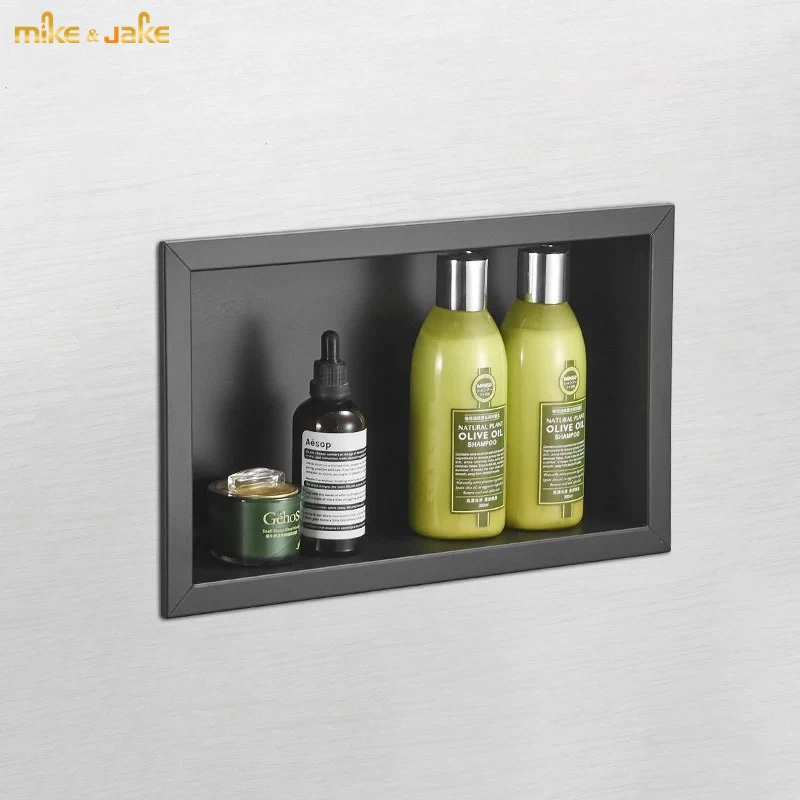 Concealed Matte Black Wall Niche Shower Room Stainless Steel Wall ...