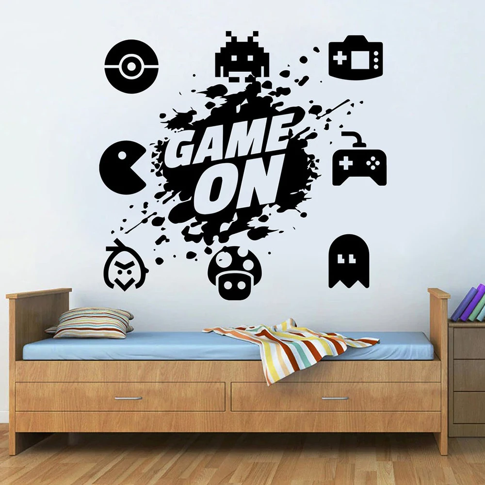 Gamer Wall Decal Controller Video Game Girl Boy Room Gifts Vinyl Wall ...