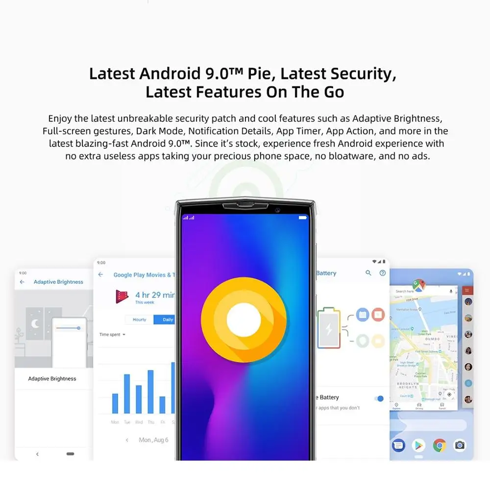 DOOGEE N100, 4 Гб+ 64 ГБ, мобильный телефон, идентификация лица и ...