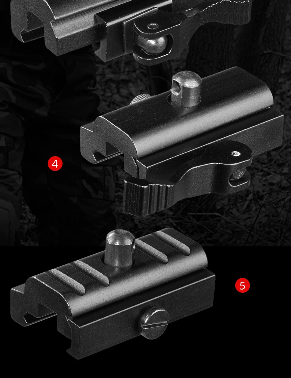FIRE WOLF 5 types QD Bipod Adapter Sling Swivel Stud to 20 mm Weaver ...