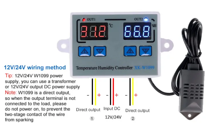 W1099 AC 110-220V - Contrôleur numérique de température et d'humidité ...