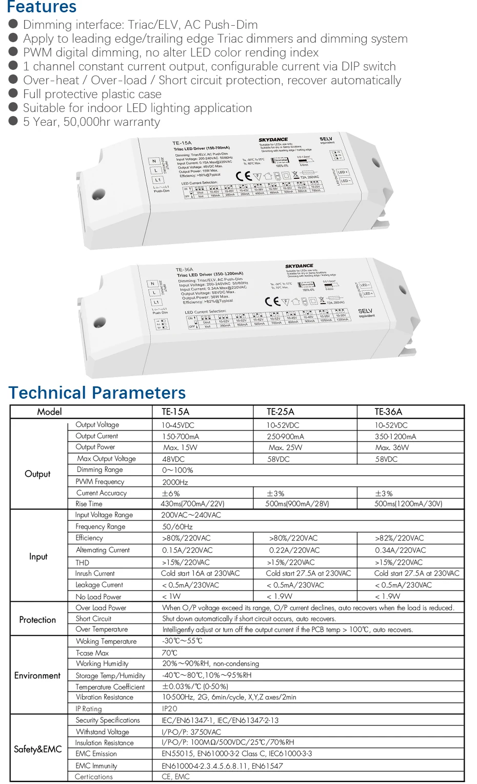 Transformateur d'éclairage,Led Triac Gradation Conducteur TE-15A-25A-36A entrée,Sortie 150 ...