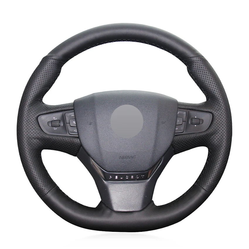 Black Pu Faux Leather Steering Wheel Cover For Citroen C3 C3-xr 2015 ...