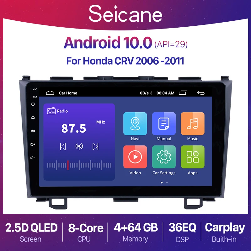 Seicane Android 10.0 2+32g Car Radio Gps Navigation For Honda Cr-v 3 Re ...