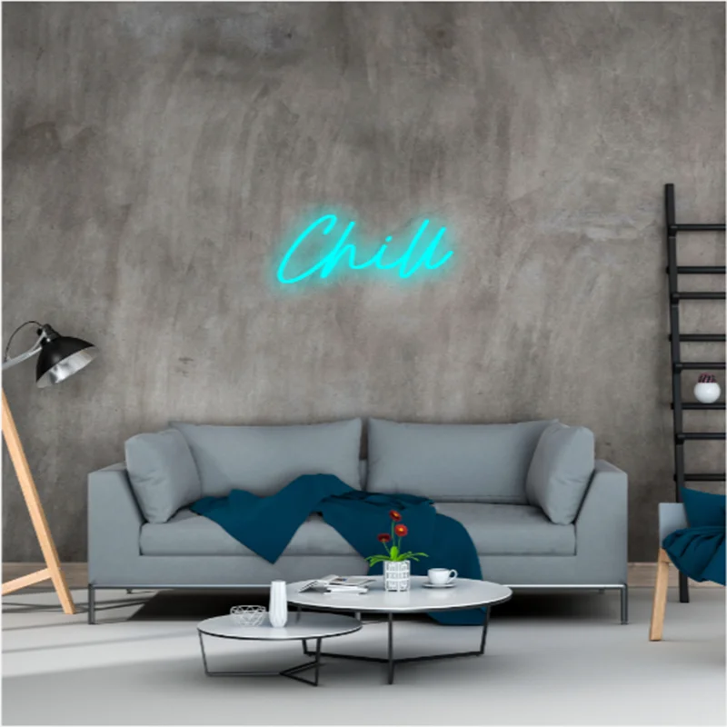 Led Aesthetic Cute Chill Neon Flex Light Sign For Home Room Wall Decor ...