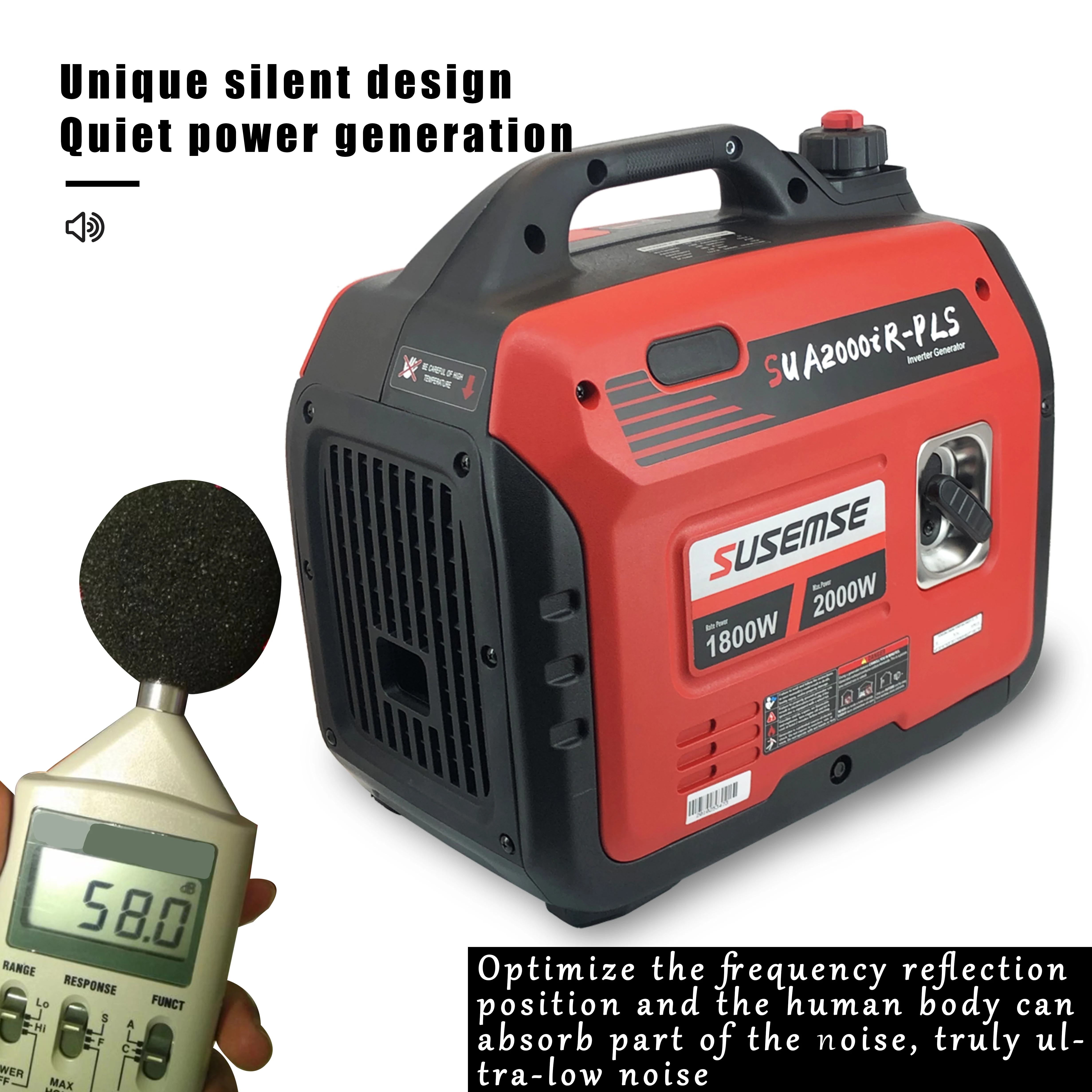 SUSEMSE Benzin Generator 2kw Tragbare Generator Ultra low Noise Sinus ...