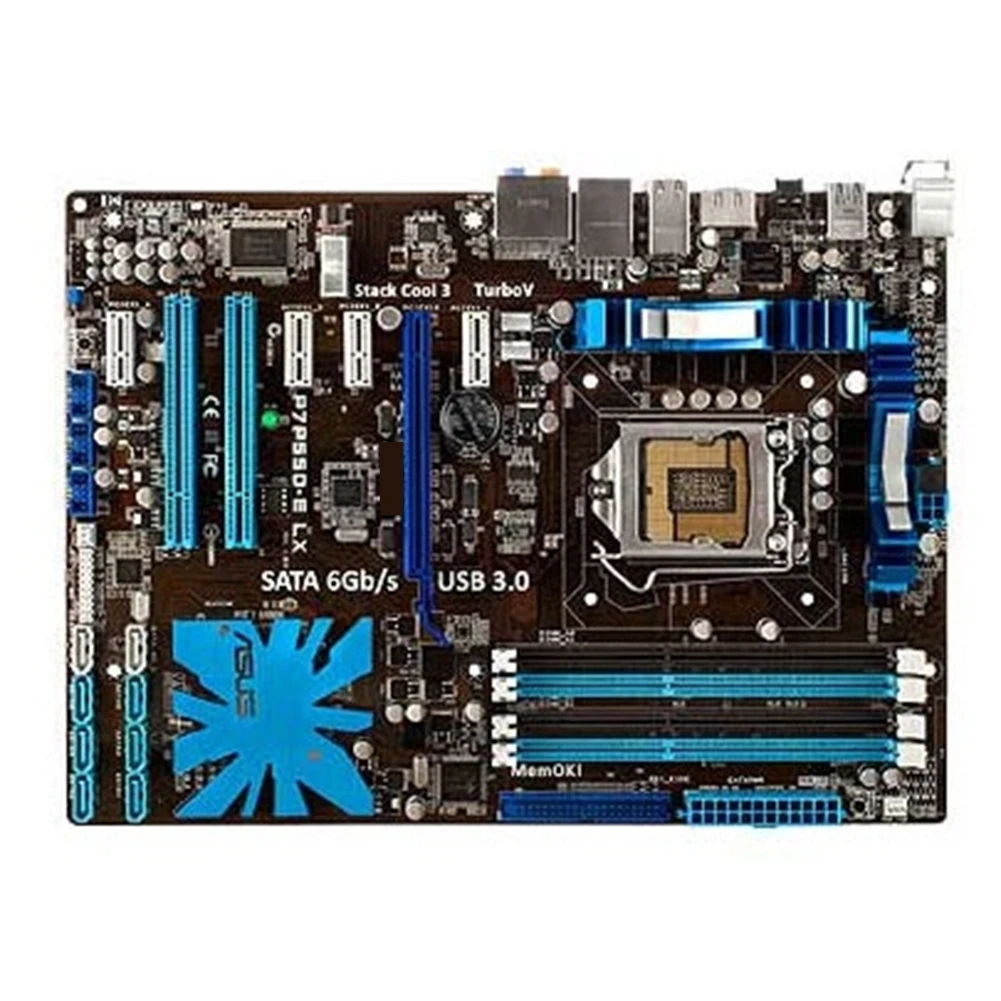 Para ASUS P7P55D E LX Intel P55 LGA 1156 DDR3 placa base compatible con I7 I5 I3 SATA3 Mobo ...