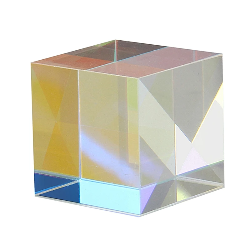 Dichroic Prism Six Sided Bright Light Cube Stained Glass Prism Beam ...