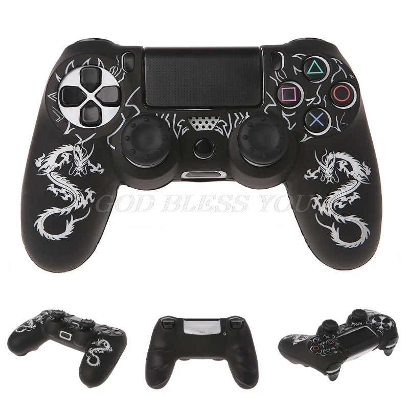Chinese Dragons Silicone Gamepad Cover Case + 2 Joystick Caps For PS4 ...