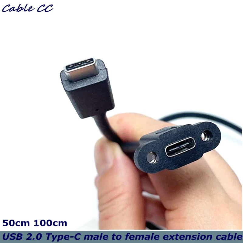 Cable de extensión macho a hembra USB C tipo C 3,1 de 1 m, con espaciado de agujero de tornillo ...