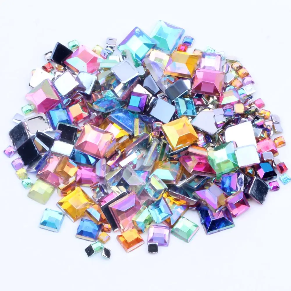 Square Strass Stones Rhinestones AB Color 2 4 6MM Big package Flatback ...