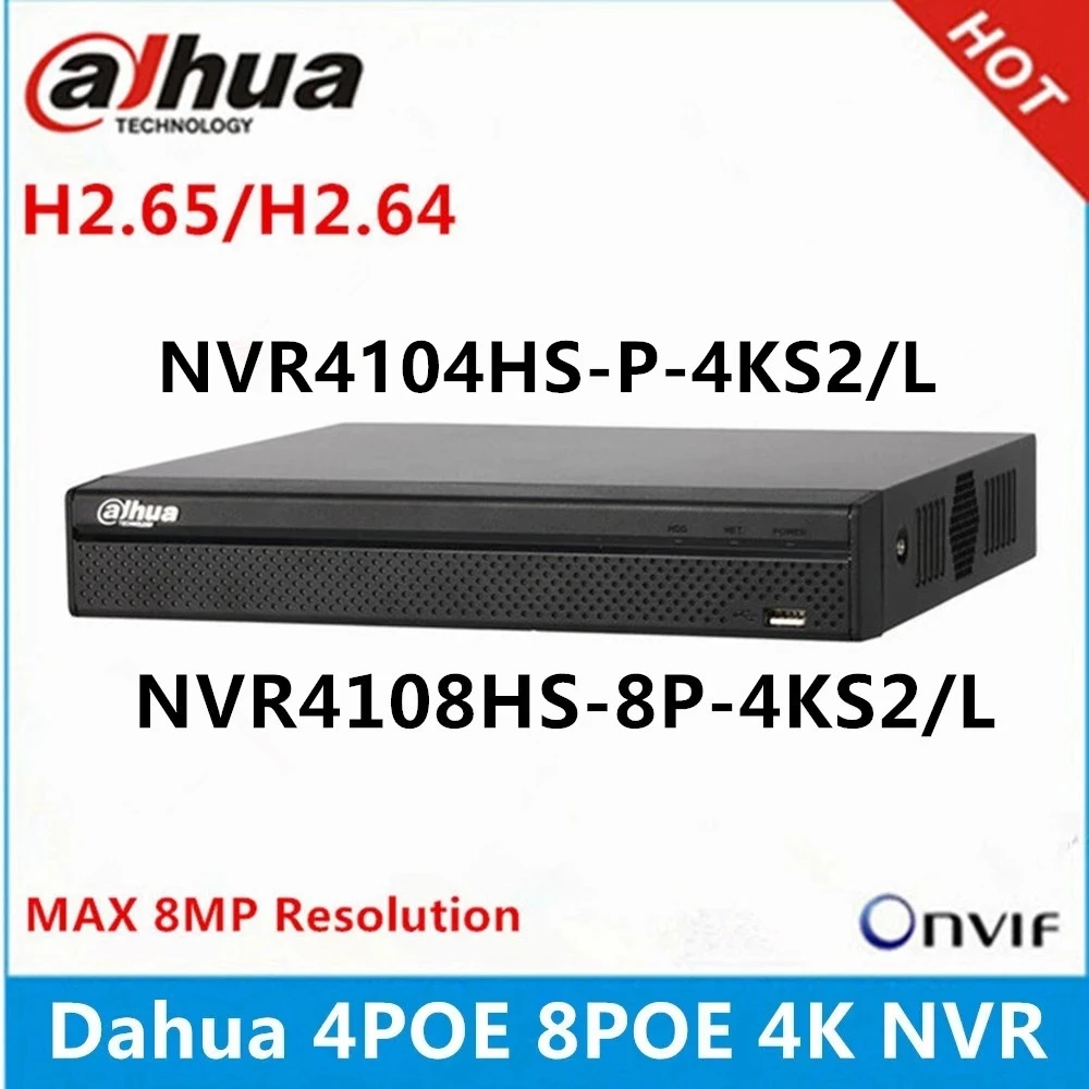 Dahua Nvr4104hs-p-4ks2/l 4ch With 4 Poe Nvr4108hs-8p-4ks2/l 8ch With 8poe Ports Max 8mp ...