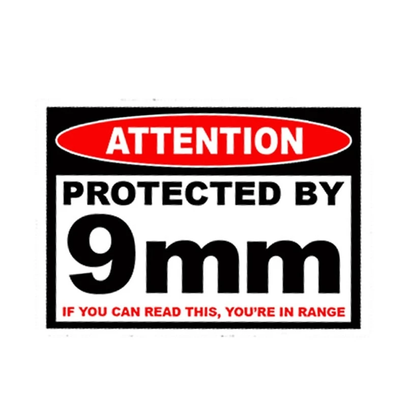 Protected-9-Mm-Warning-Pistol-Gun-Case-Safe-Ammo-Box-Car-Sticker ...
