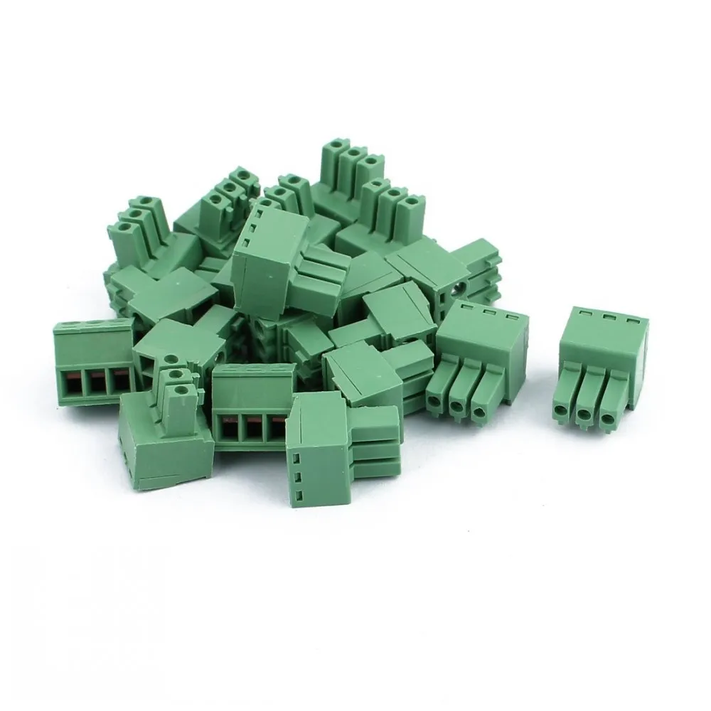 100pcs Pitch 3.5mm KF2EDGK Screw Plug in PCB Terminal Block Right Angle ...
