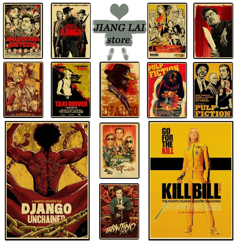 Quentin-Tarantino-Movie-Poster-Collection-Vintage-Kraft-Poster ...