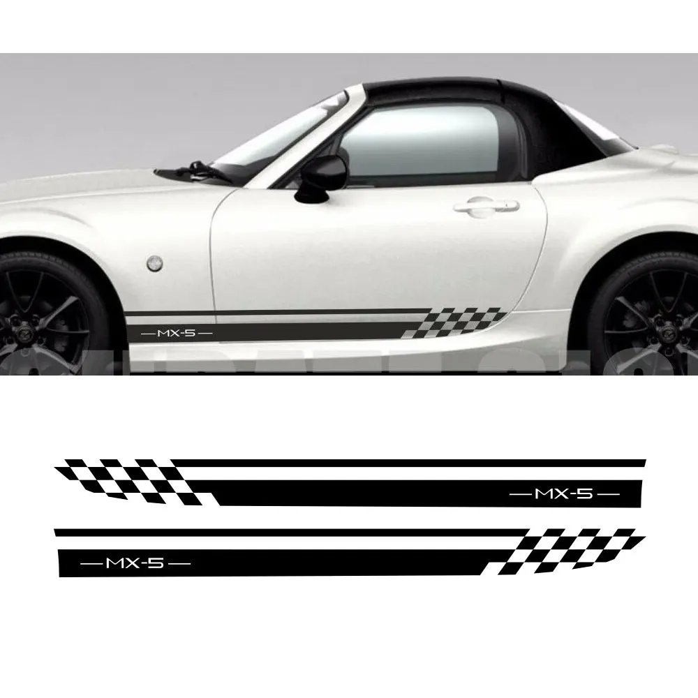 2pcs for mazda mx5 side stripes car decals graphics car sticker tu ...