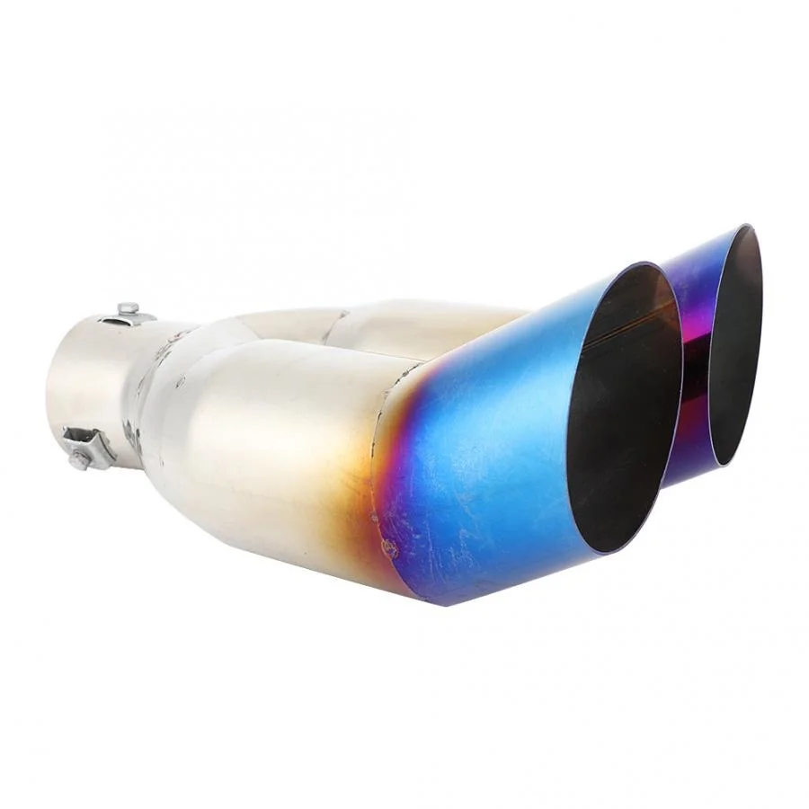 Universal Stainless Steel Double Outlet Car Tail Rear Exhaust Pipe ...
