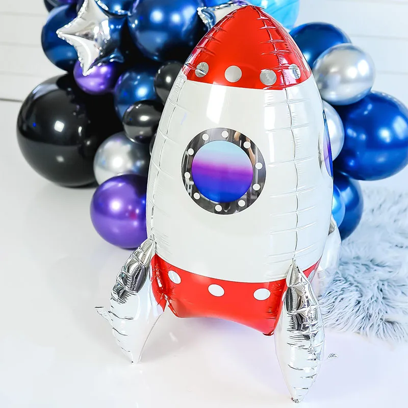 3D Rocket Balloons Astronaut Foil balloon Outer Space Spaceship ET ...