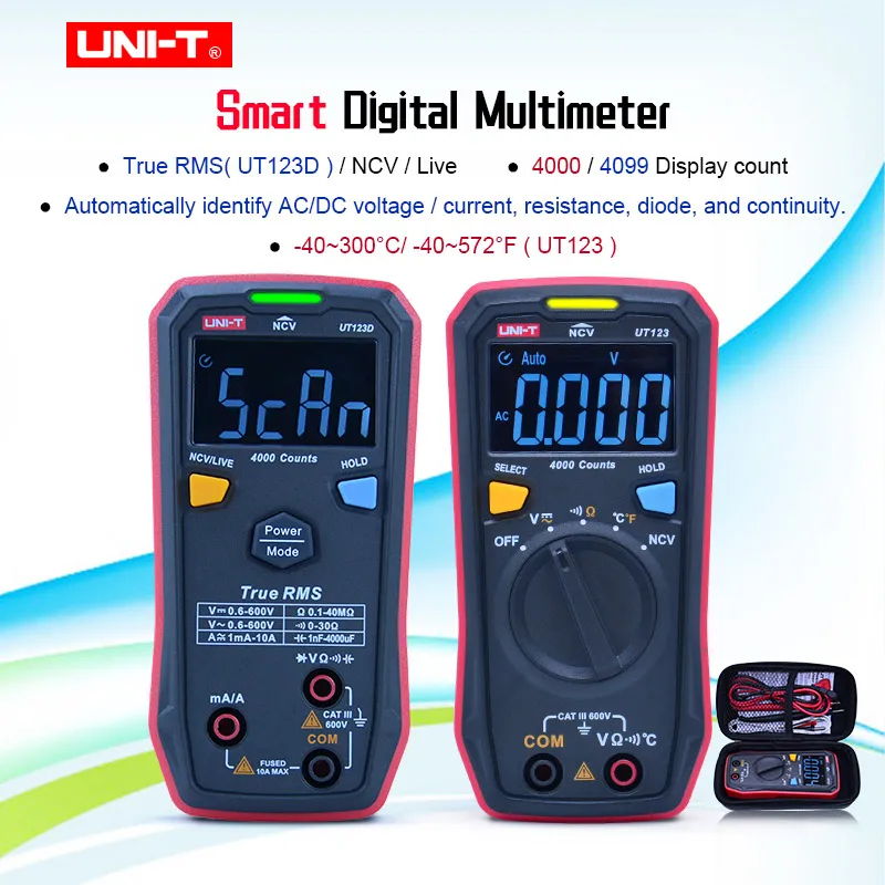 UNI-T-Portable-Digital-Multimeter-UT123-123D-AC-DC-Voltage-Current ...
