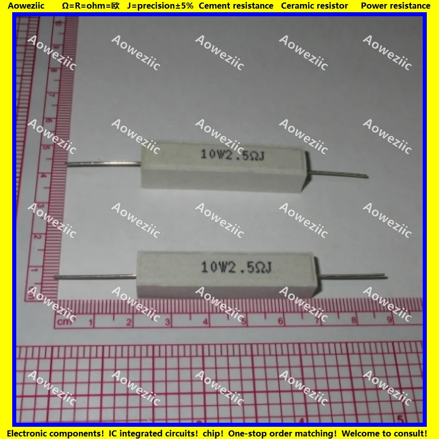 10Pcs-RX27-Horizontal-cement-resistor-10W-2-5-ohm-2-5-RJ-10W2R5J-10W2 ...