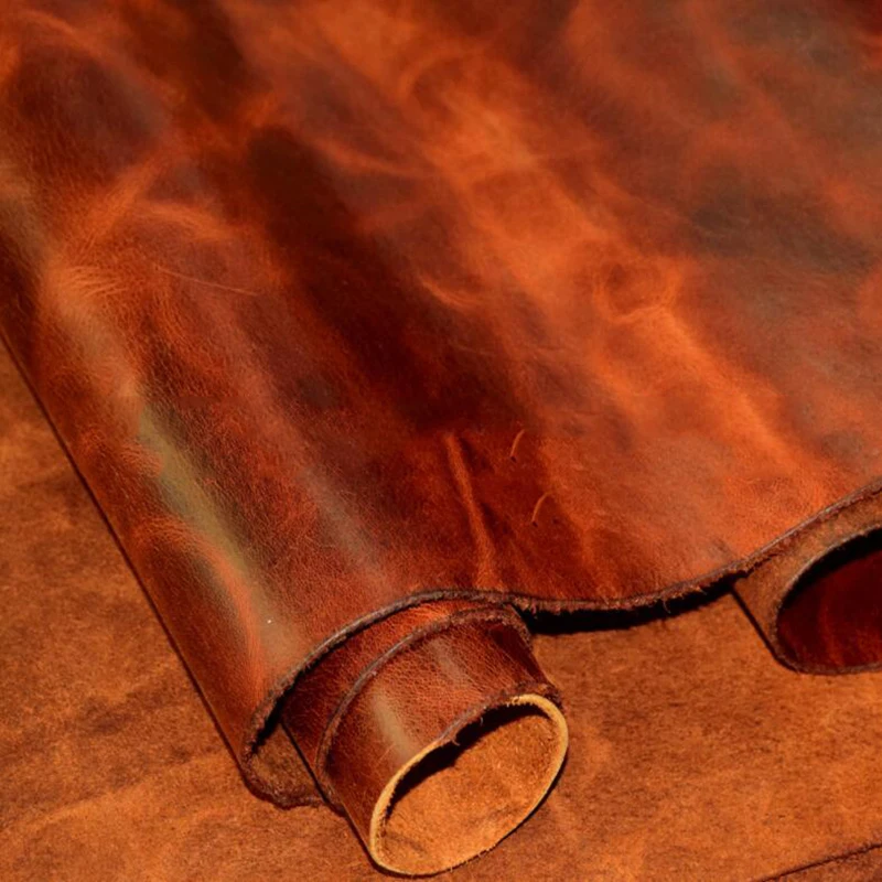 2.0MM Oil wax genuine leather First layer cowhide Crazy Horse Leather ...
