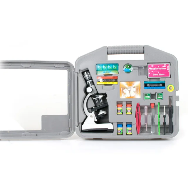 Children’s student biological microscope set 1200 times metal ...
