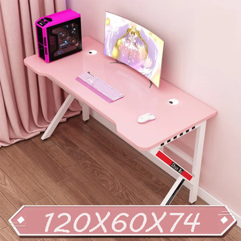 Cute pink gaming table desktop computer table bedroom girl live ...