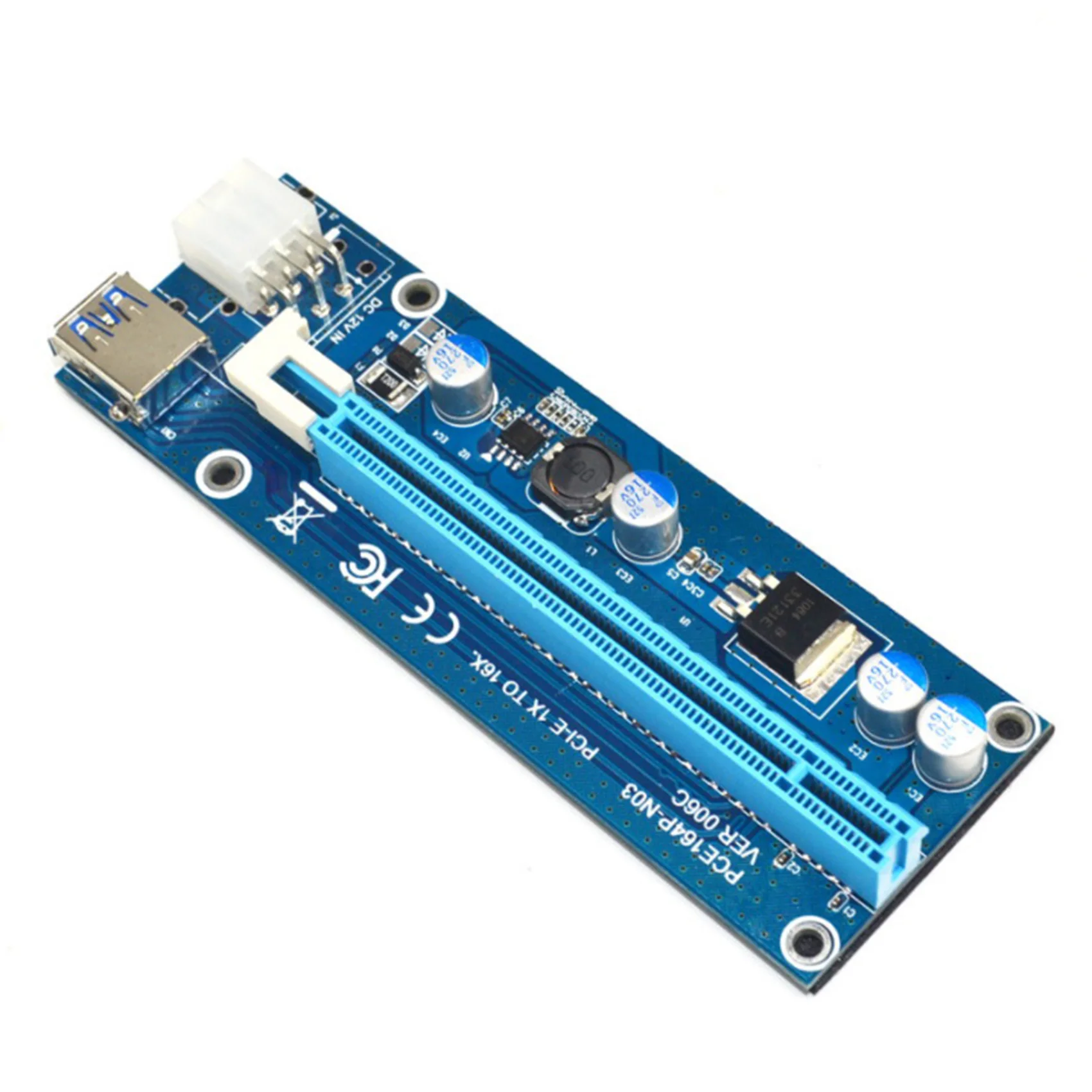 PCIE 1X to Graphics Card Expansion Cable 6Pin Single Power DC-DC Power ...