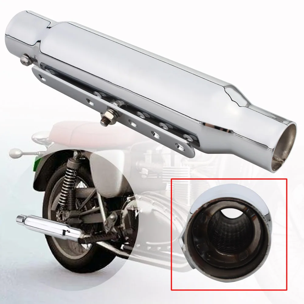 12" Vintage Shorty Exhaust Muffler Pipe Silencer For Harley Cafe Racer ...