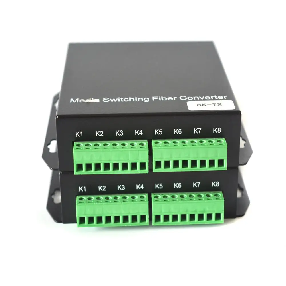 8 Ports Dry Contact Closure Over Fiber Optic Transmitter And Receiver ...