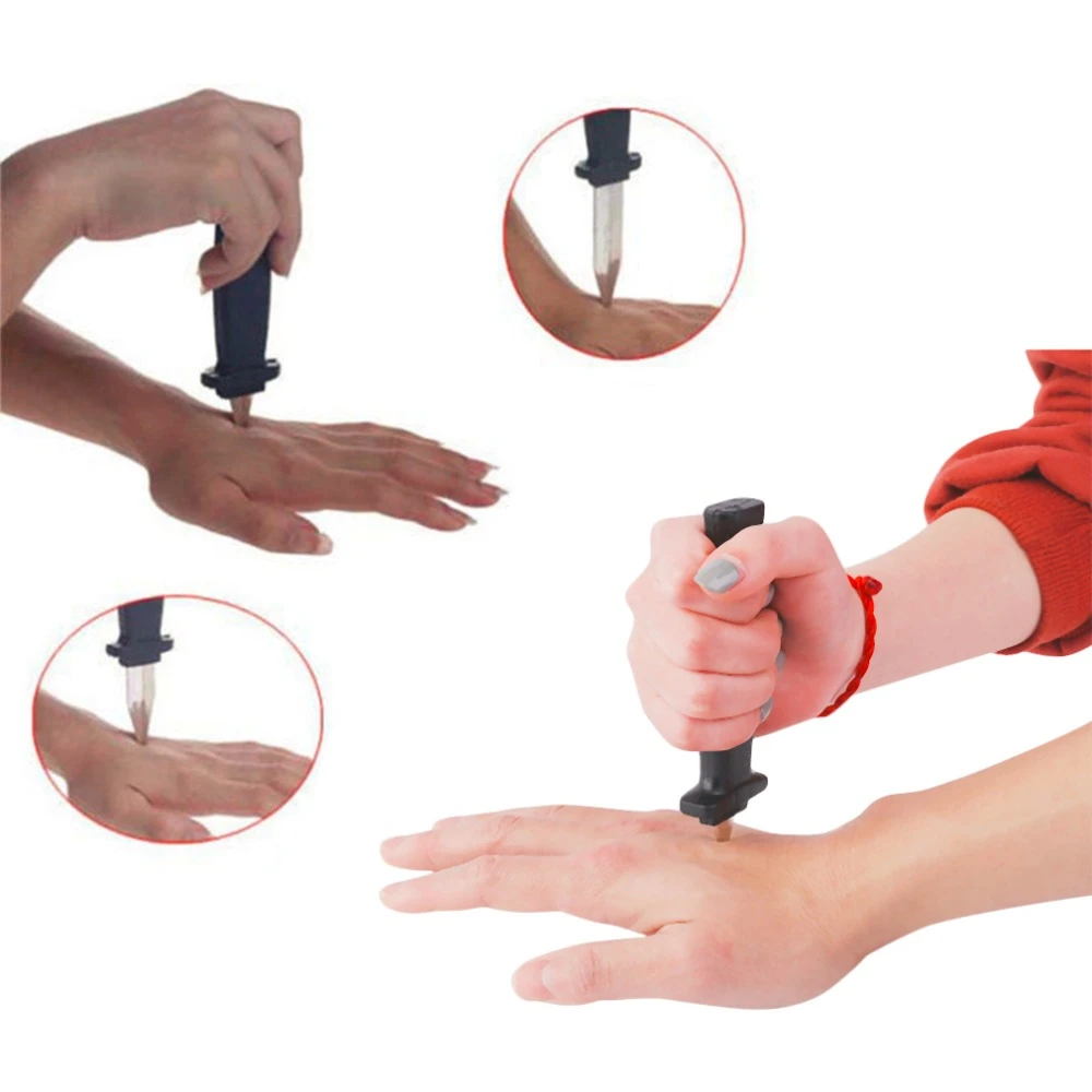 Halloween Props Toys Joke Magic Plastic Retractable Knife Joke Prank ...