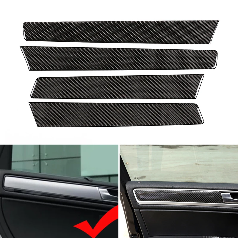 Real-Carbon-Fiber-Car-Interior-Window-Door-Panel-Cover-Trim-For-VW ...