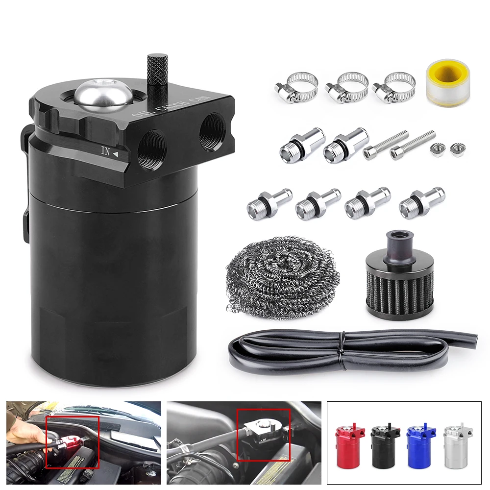 Oil Reservoir Fuel Tank 300ml Car Universal Baffled Aluminum Oil Catch ...